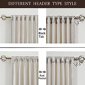 100% Blackout Ivory Off White Velvet Curtains 84 inch Long for Living Room,Set of 2 Panels Liner Rod Pocket Back Tab Thermal Window Drapes Room Darkening Heavy Decorative Curtains for Bedroom