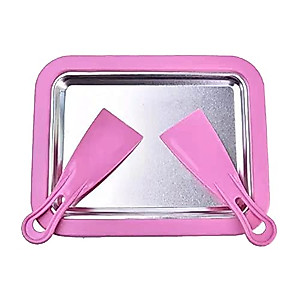 Plate with 2 s Homemade Rolled Ice, Sorbet Maker, Homemade Ice (Pink)