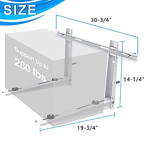 Air Jade Mini Split Bracket with Cross Bar, Heavy Duty Foldable Wall Mounting Bracket for Ductless Mini Split Air Conditioner Heat Pump Systems, 9000 to 18000 BTU, 280 lbs
