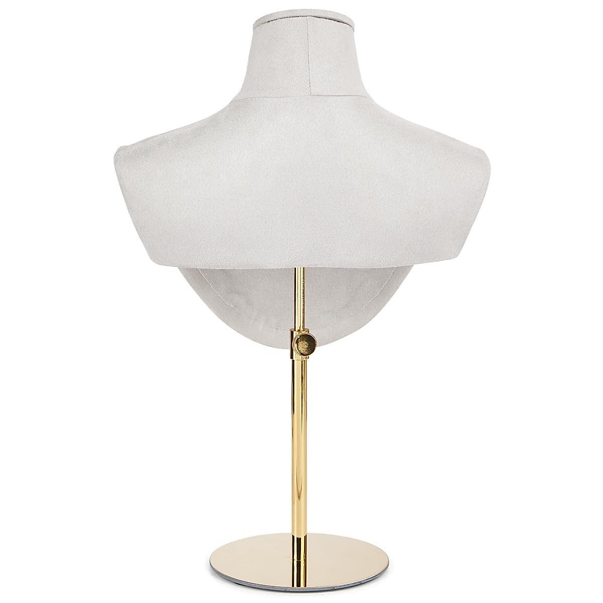 Displays2go PU Foam Headless Mannequin Bust, Countertop - Gray (SMFBGRY)