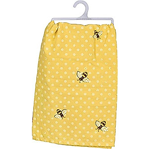 Primitives by Kathy 38310 Charming Kitchen Dish Towel, Bee Happy- Yellow
