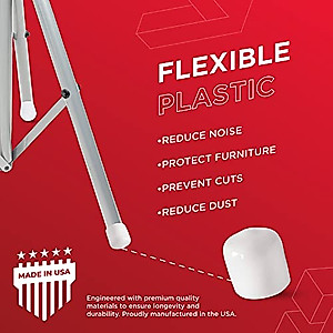 Prescott Plastics Made in USA 3/8" Inch White Round Vinyl Plug Insert (20 Pack), End Cap for Metal Tubing, Fence, Glide Insert for Pipe Post, FDA Food Grade,Chairs and Furniture