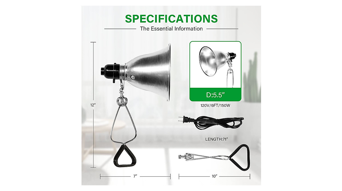 Simple Deluxe 4-Pack Clamp Lamp Socket with 5.5" Reflector