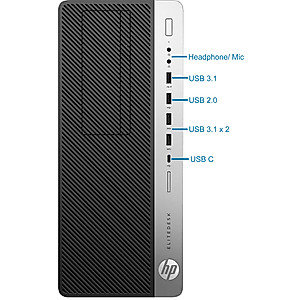 HP EliteDesk 800 G3 Tower Computer, Intel i7-6700, 8GB RAM, 1TB SSD, DisplayPort, DVD-RW, USB-Type-C, Wi-Fi, Bluetooth - Windows 10 Pro (Renewed)
