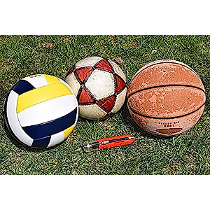 Small Dual Action Ball Pump，Hand Air Pump for Inflatable Balls，Perfect for Basketball, Volleyball, Soccer and Football | Comes with 1Additional Inflating Needles and Two Inflatable nozzles (Black)
