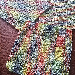 Reusable Dish Cloths Set 3 Cotton Colorful Bright Kitchen Washcloths Natural Very Absorbent Clean Flap Ecology Rags