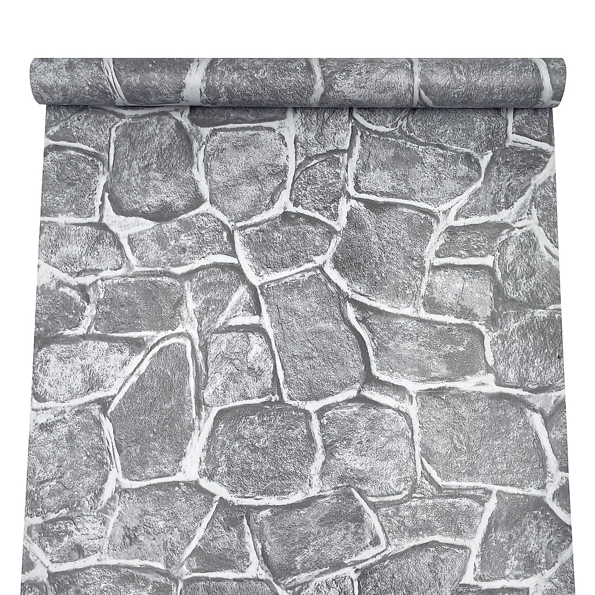 Yifely Grey Rock Stone Decorative Shelving Paper Vinyl Shelf Liner Living Room Wall Sticker Easy to Use 17.7inch by 9.8 Feet