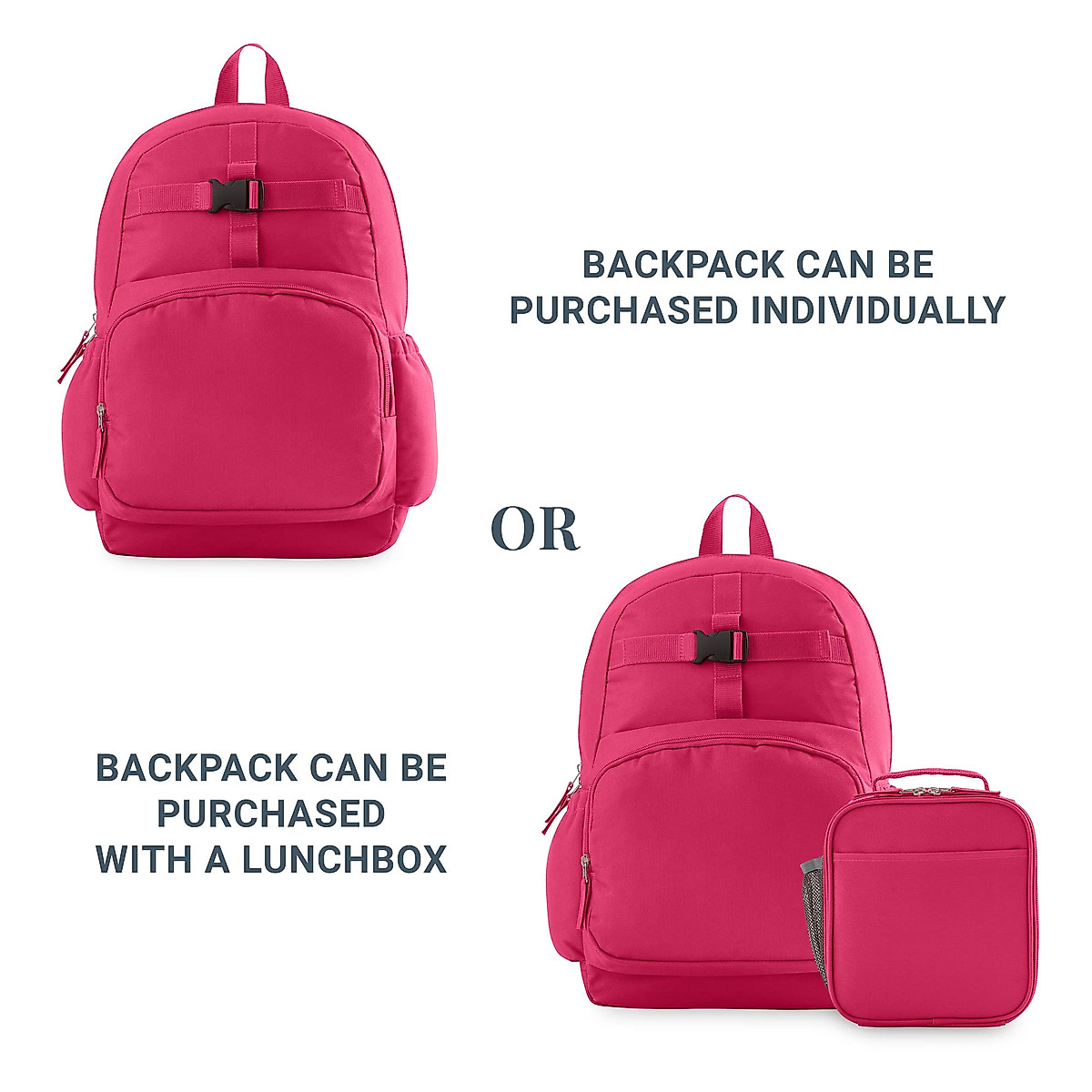 Let's Make Memories Pink Backpack Collection - Personalized Back to School - Book Bag with Lunchbox - Rainbow Chevron