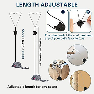 Kalimdor Interactive Cat Feather Toys,Retractable Teaser Toy ，Hanging Interactive Toys for Indoor Cats Kitten Play Chase Exercise, Kitten Mental Exercise Toys (1 Pack)