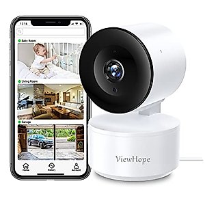 Indoor Security Camera, 2K Pet Camera 360° WiFi Home Security Camera Indoor Camera Wireless with Phone App,with 2-Way Talk, Night Vision Motion Movement Detection,Sd & Cloud Storage, Alexa Compatible