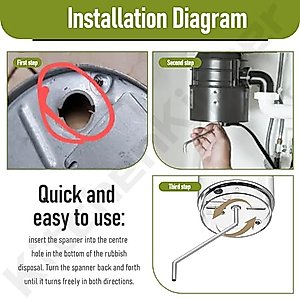 Garbage Disposal WRN-00 Jam-Buster Wrench tool, Compatible with InSinkErator Garbage Disposal, Repair/Fix Garbage Disposal, Unclog Kitchen Sink, Silver