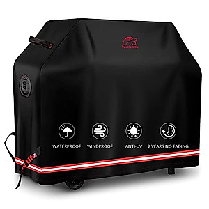 Turtle-Life BBQ Grill Cover,54 Inch Heavy Duty Waterproof Barbecue Gas Grill Covers for Weber Genesis Char-Broil Brinkmann, No Fading Away Within 2 Years, Black