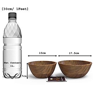 Woode Twist Elegant Acacia Wood Salad Bowl (Design-1)