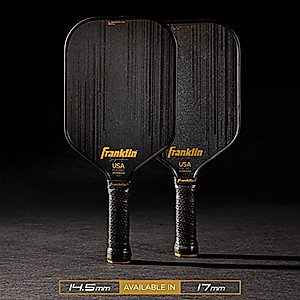 Franklin Sports Pro Pickleball Paddles - Signature Series Carbon Fiber Pickleball Paddle - USA Pickleball (USAPA) Approved Tournament Pickleball Paddle - 17mm Polypropylene Core Pro Racket - Black