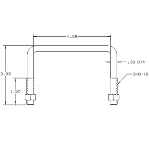 National Hardware N222-380 2192BC Square U Bolt in Zinc plated,#673-3/8"x4"x3"