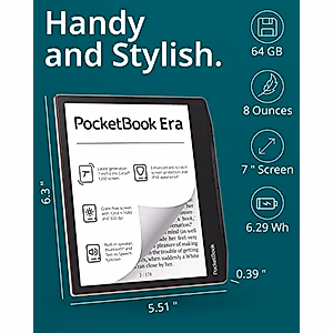 PocketBook Era E-Reader, Sunset Copper, 64GB | 7ʺ Glare-Free & Eye-Friendly Touch-Screen with E -Ink Technology | Waterproof | Text-to-Speech, Audio- & E-Book Reader | SMARTlight & Built-in Speaker