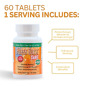 Youngevity Pollen Burst™ Tabs - Organic Hypoallergenic Nutrient Extracts from Pure Flower Pollen - Formerly Projoba Polbax Energy & Endurance - 60 Tablets