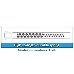 Wellgoods 1 Piece Small Spring Curtain Tension Rods Adjustable Extendable Rod for Cupboard Bathroom Window Closet -15.7 to 27.5 Inches