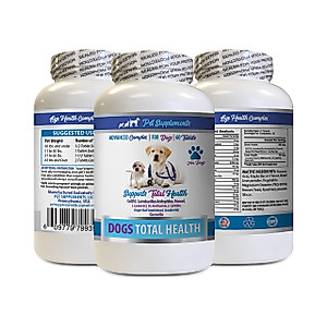 PET SUPPLEMENTS Dog flakey Skin - Dog Total Health Complex - Eye Teeth Hair Joint Support - Advanced - Dog Vitamin b Complex - 1 Bottle (60 Tablets)
