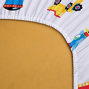 Wildkin Microfiber Fitted Crib Sheet for Boys & Girls, Crib Sheets Measures 52 x 28 Inches, Soft & Breathable Fabric Crib Sheets for Kids, Fits Standard Crib Mattress(Trains Planes & Trucks)