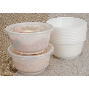 Golden Apple Meal prep containers 24oz-15sets [700ml] - Reusable Plastic Containers with Lids -BPA Free- Disposable Meal Prep Bowls - Microwavable, Freezer and Dishwasher Safe - Lunch Containers…