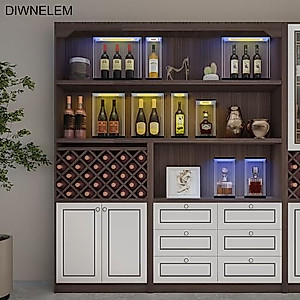 DIWNELEM Acrylic Wine Bottle Display Case with LED Light Display Stand Wine Display Case Protector Dustproof for Red Wine,Champagne,Liquor,Whiskey,Beer,Beverage Bottle (5 * 5 * 14.2")