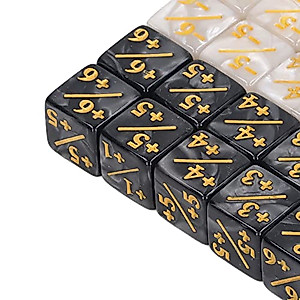 RiToEasysports 24 Pieces Dice Counters, Clear Number Compatible Card Gaming Dice Counters Counters Collectible Card Games