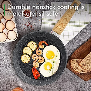 MAISON ARTS Kitchen Cookware Sets Nonstick, 12 Piece Pots and Pans Set Granite Cooking Set for Induction & Dishwasher Safe, Oven, Stovetop, Gery