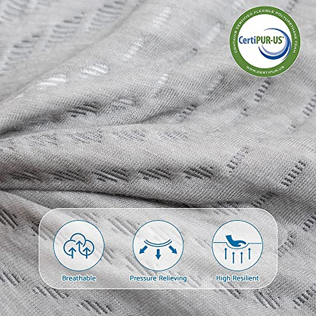 IULULU Folding Mattress, 4-Inch Single Size Tri-Fold Memory Foam Mattress Topper with Breathable & Washable Cover, Portable and Foldable Mattress for Floor, Guest Bed, Camping - CertiPUR-US Certified , Grey