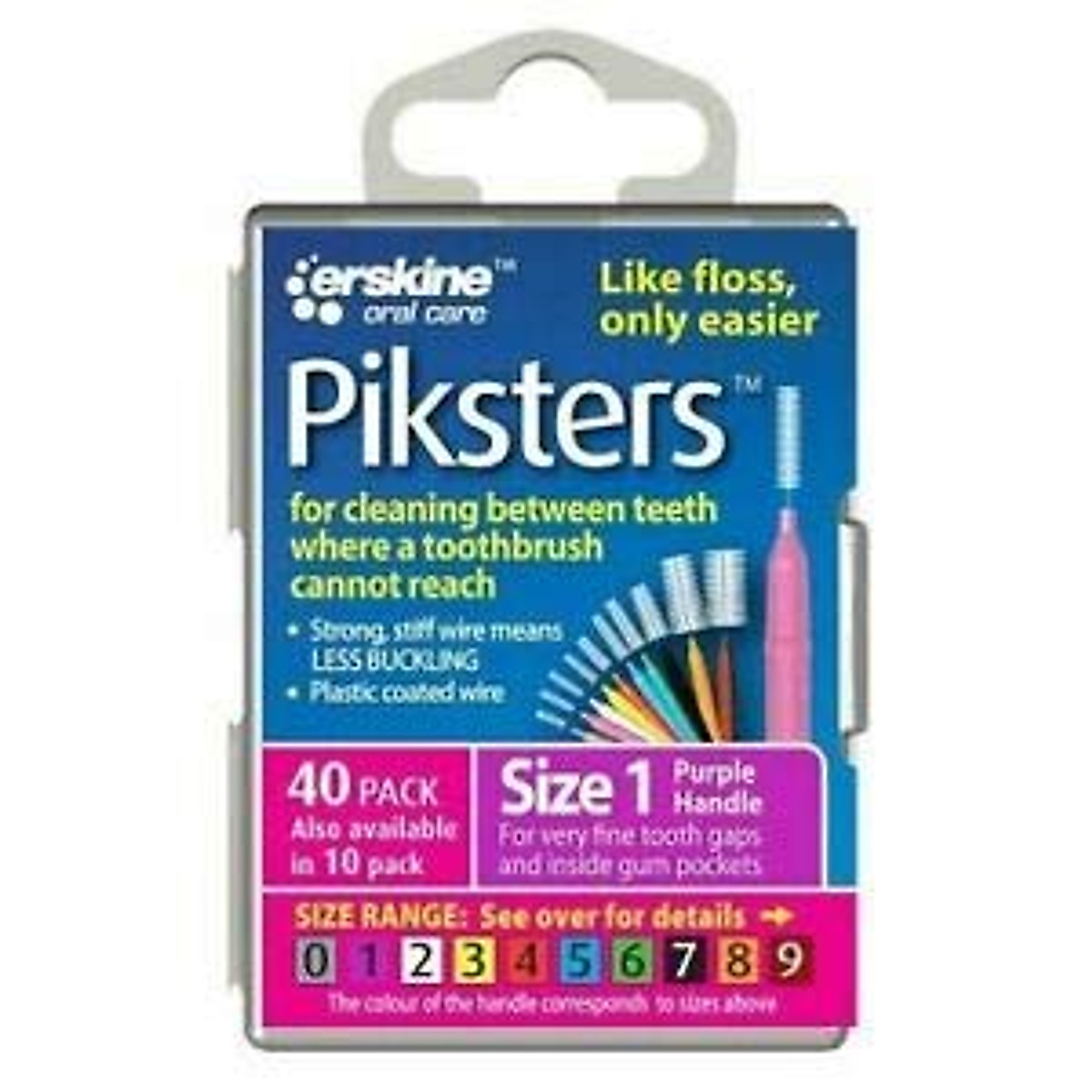 Piksters Interdental Brushes, Size 1 40 ea by Erskine Dental