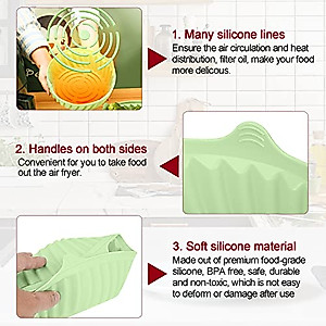 2 Pack Air Fryer Silicone Pot, Silicone Air Fryer Basket, 7.5Inch Reusable Air Fryer Liners, Round Food Safe Easy Cleaning Air Fryer Oven Accessories, Replacement of Parchment Paper Liners, for 3-5QT