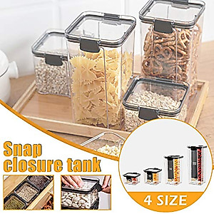 Airtight Food Storage Container with Lids - BPA Free Clear Plastic Kitchen and Pantry Organization Canisters, Dry-Food-Storage Containers Set For Flour, Cereal, Sugar, Coffee, Rice, Nuts, Etc