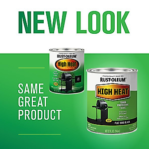 Rust-Oleum 7778502 High Brush On Paint Heat Protective Enamel, 32 Fl Oz (Pack of 1), Bar-B-Que Black