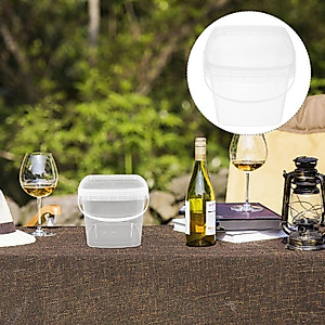 DEARMAMY Plastic Paint Pail, 5 L Clear Paint Bucket with Handle Lids Food Storage Buckets Empty Paint Cans Water Bucket Heavy Duty Buckets Industrial Pail for Storage B