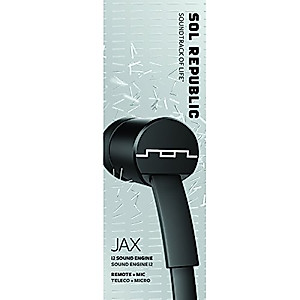 SOL REPUBLIC Jax Wired 1-Button In-Ear Headphones, Android Compatible, Tangle Free Cable, In-Ear Noise Isolation, 4 Ear Tip Sizes, Great for Calls, Black