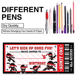 VAHATAN Ninja Birthday Party Invitations 20 Pack Ninja Ticket Invitations with Envelopes Invites Cards for Birthday Party