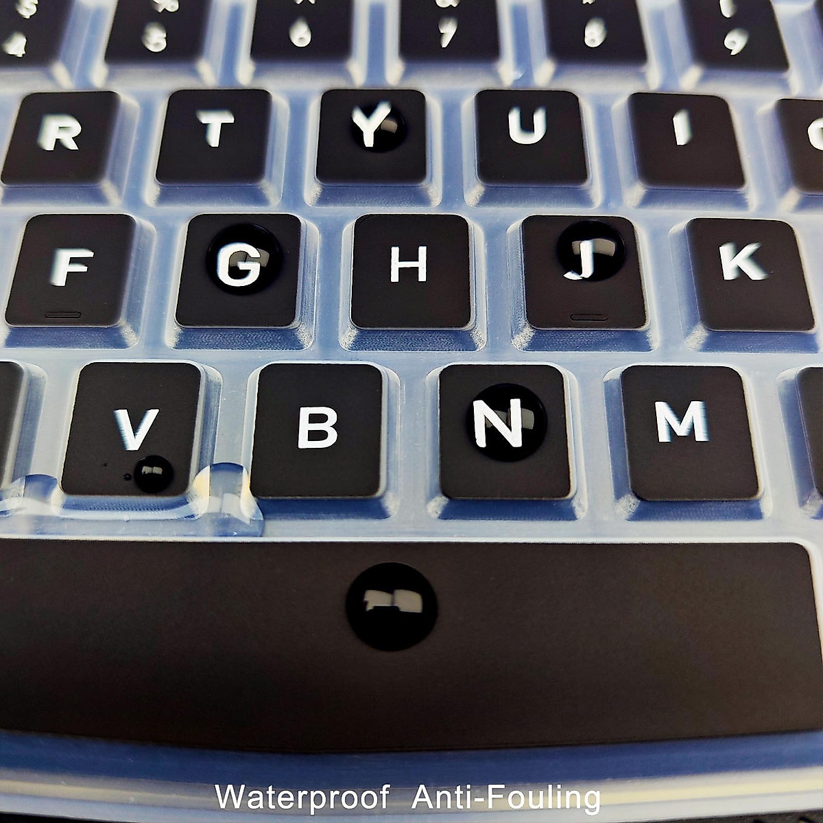 Premium Ultra Thin Silicone Full-Sized Keyboard Protector,Compatible with Logitech MK345 Wireless Keyboard, Waterproof Dustproof Keyboard Skin (Black)