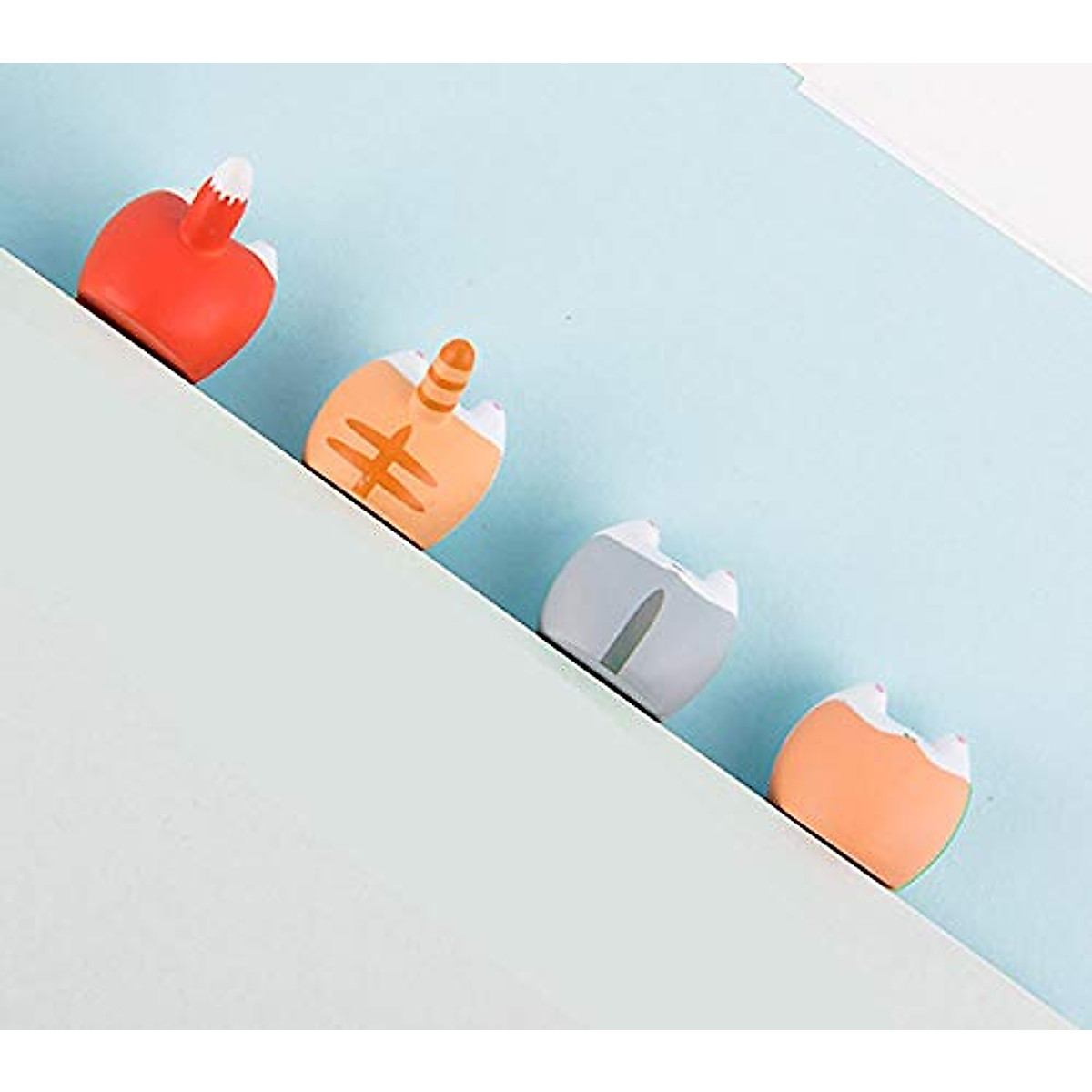 Booluee Cute 3D Animal Butt Bookmarks Cat Corgi Fox Hamster Book Markers Page Markers for Kids Adults Book Lovers School Library Office Home Use (Hamster+Cat+Corgi+Fox)