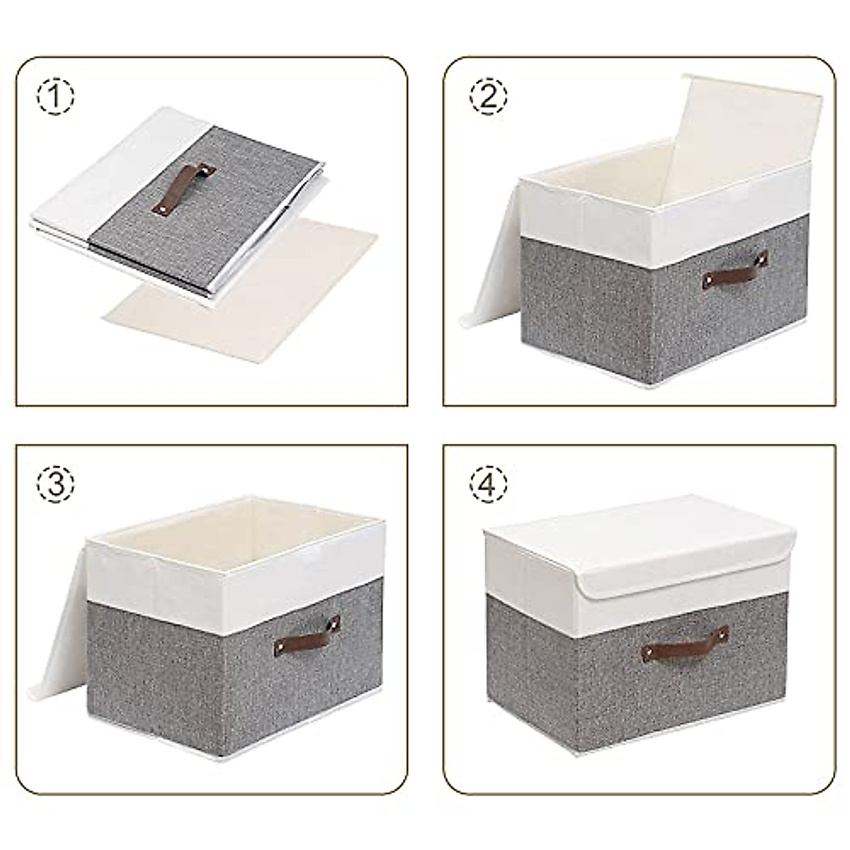 Yawinhe 2-Pack Large Storage Basket, Shelf Basket, Collapsible Storage Bin, Storage Baskets for Baby Clothes Toys Books Organizing