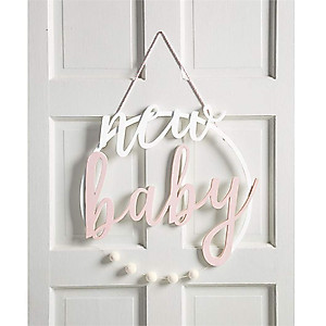 Mud Pie Pink New Baby Door Hanger
