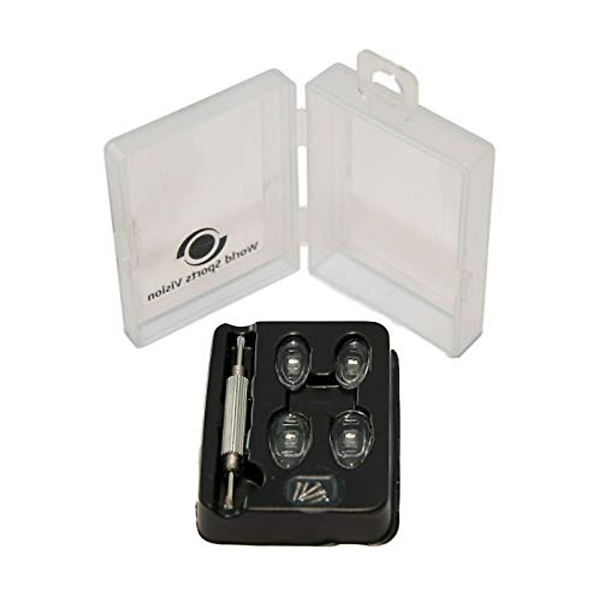 Eyeglass Repair Kit for Screw in Nosepads for Spectacle Frames Eyeglasses with Flat Head/Phillips Screwdriver 6 Screws & 2 Pairs of 2 Different Size Silicone Nose Pads Included