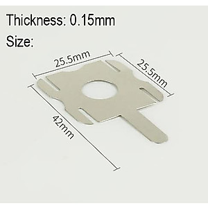 NIONSUPPLY 50pcs 4P H type T type Nickel Plated Steel Strips Sheet Soldering Tabs for DIY 18650 Lithium Battery Pack, Battery Connector Tab Battery Cell Spot Welding Welder (4P Square)