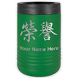 LaserGram Double Wall Insulated Beverage Can Holder, Chinese Honor Symbol, Personalized Engraving Included (Standard Can, Green)
