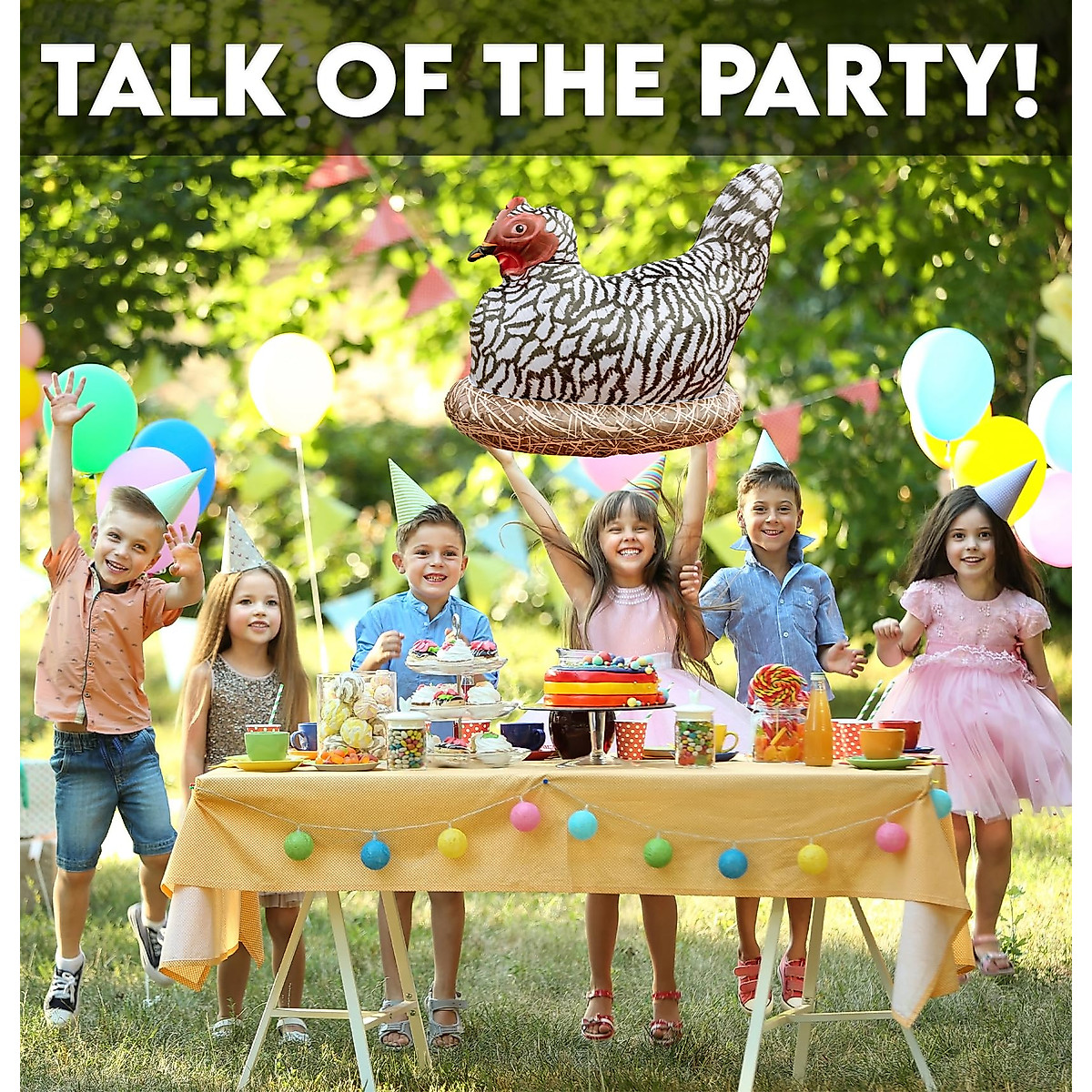 Cawowa Inflatable Chicken, Decorations for Birthday Party Supplies, Wild West Farm Theme Gifts, Blow Up Hen Decor, Inflables Para Fiestas, Halloween Rooster, Big Stuff Fun Decoy, Giant Size