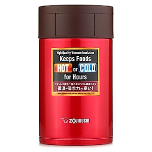 Zojirushi Stainless Steel Food Jar, 19 oz/0.55 L, Metallic Red
