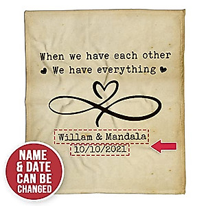 TOYSHEA Personalized Blankets for Couples Mr Mrs Custom Throw Blankets for Family Husband Wife Mom Dad Couple Gifts Wedding Anniversary Valentine's Day Birthday Christmas Housewarming (Quote 3)