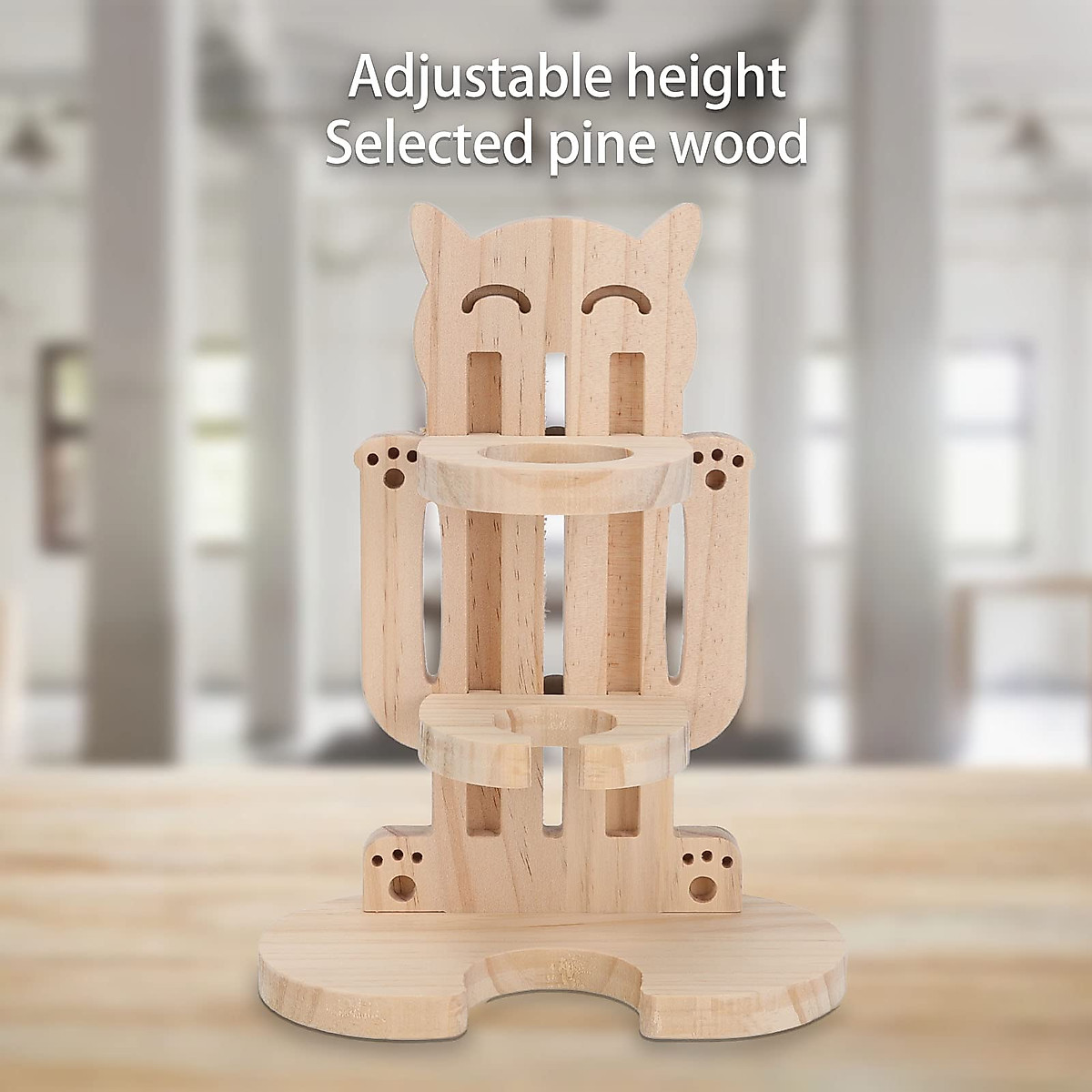 Wooden Pet Water Bottle Holder,Hamster Water Bottle Stand Pet Supplies for Small Sized Pets as Hamsters Gerbils Guinea Pigs Rabbits Puppy Cats