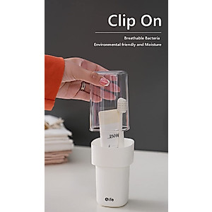 Travel Toothbrush Case for Regular and Electric Toothbrushes (Oral B Philips), Personal Hygiene Items Case for Two, Large Capacity for Toothpaste Shaver, Towels, Perfect for Business and Personal Travel (White)