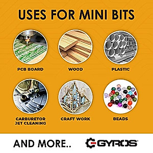 GYROS 12 PCS #57 Micro Drill Bit Set – Small Drill Bits for Jewelry, Plastic, Resin, & Soft Metal – Carbon Steel Wire Gauge Mini Twist Drill Bit Set for Pin Vise Hand Drill & Rotary Tool