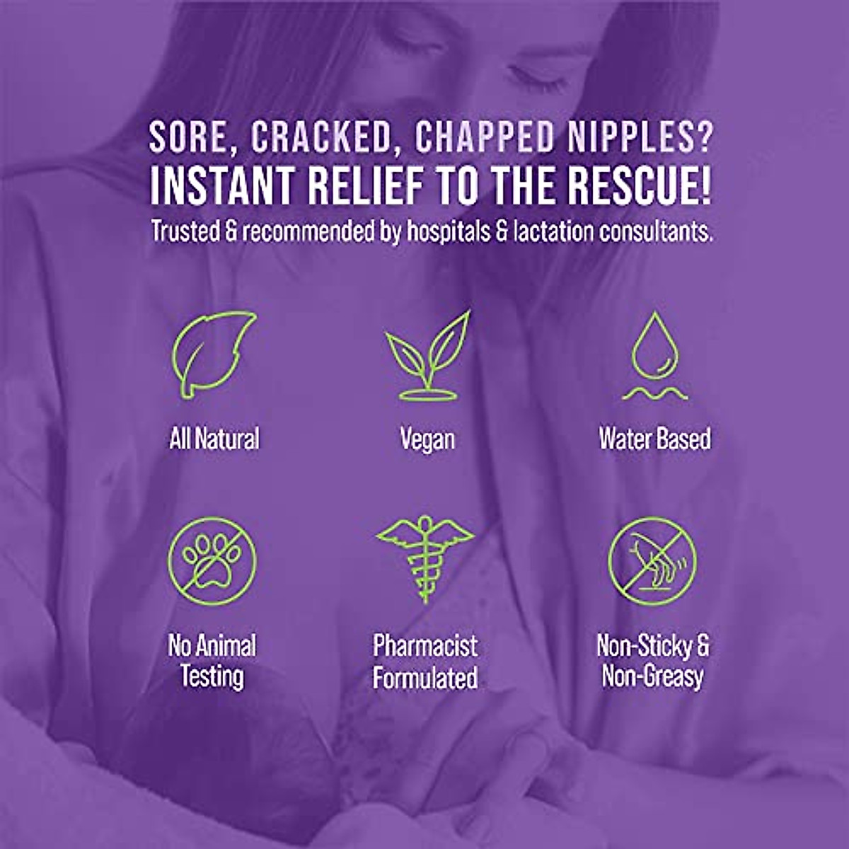 Dr. Nice's Moisturizing Gel - Lanolin-Free Nipple Cream for Breastfeeding - Nursing Essentials with Instant Cooling Relief for Sore Nipples - Water-Based Moisturizer Safe for Mom & Baby - (1 Fl. Oz)